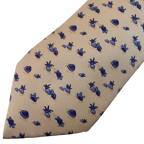 Hermes | Accessories | Hermes Turtle Printed Silk Italian Mens Tie ...
